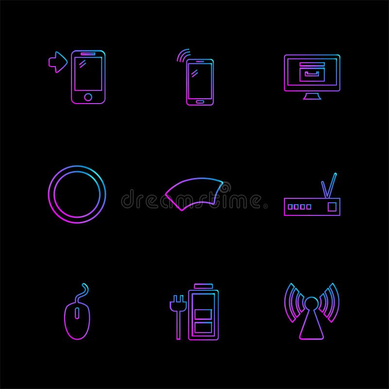 Battery , Wifi , Network , Infrared , Signals , Web , User Inter Stock ...