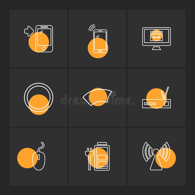 Battery , Wifi , Network , Infrared , Signals , Web , User Inter Stock ...