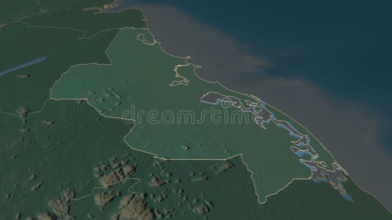 Batticaloa, Sri Lanka - Outlined. Relief Stock Illustration ...