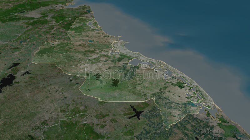 Batticaloa, Sri Lanka - Outlined. Satellite Stock Illustration ...