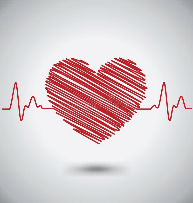 Battito Cardiaco Con Forma E L'elettrocardiogramma Del Cuore ...