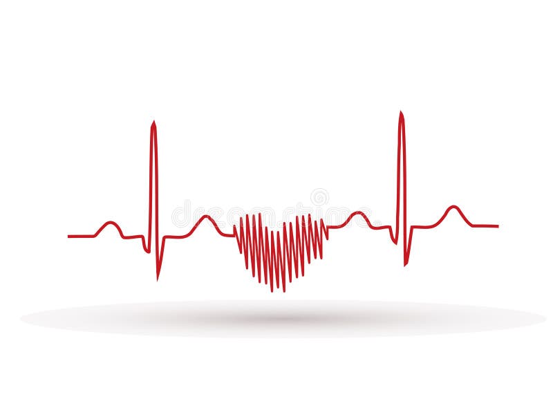 Battito Cardiaco, Frequenza, Cuore Di Wave Illustrazione di Stock ...