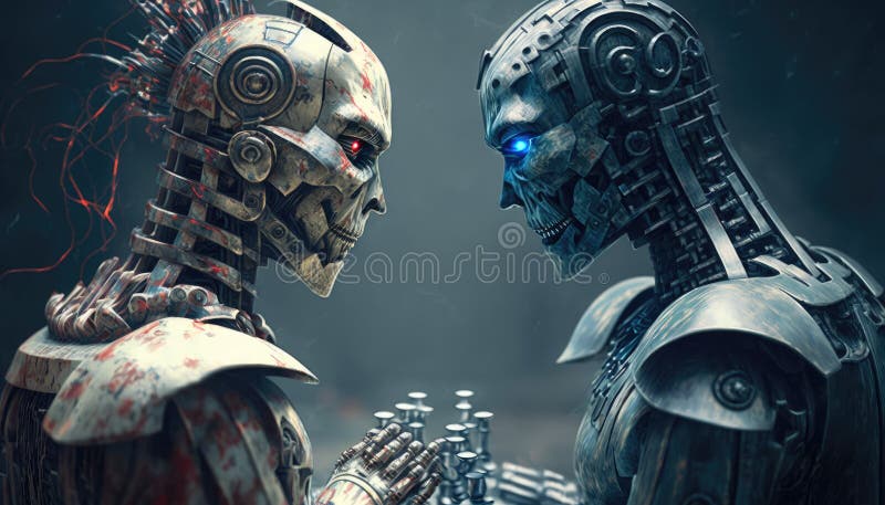Battle between Artificial Intelligence Stock Illustration ... Battle between Artificial Intelligence Stock Illustration ...