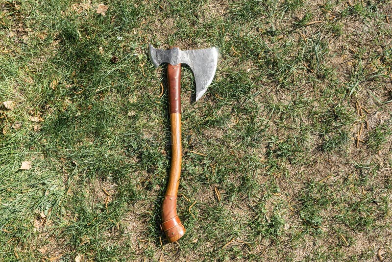 The Battle Ax is on the Ground Stock Image - Image of metal, retro ...