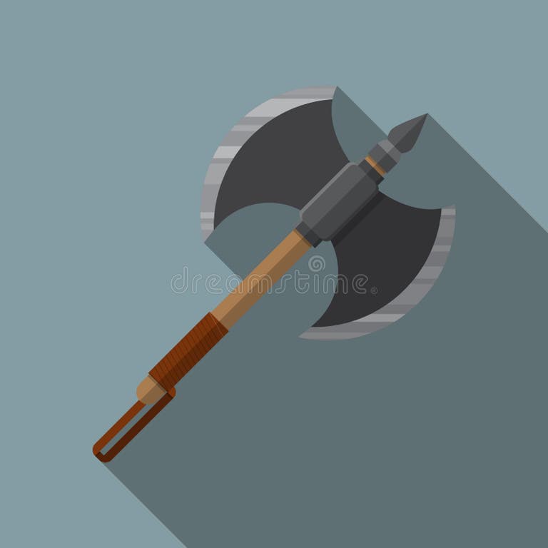 Battle axe icon. stock illustration. Illustration of medieval - 157378697