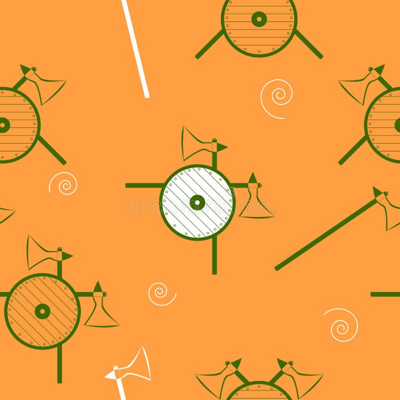 Battle Axe and Medieval Shield. Seamless Pattern. Weapon Texture Stock ...