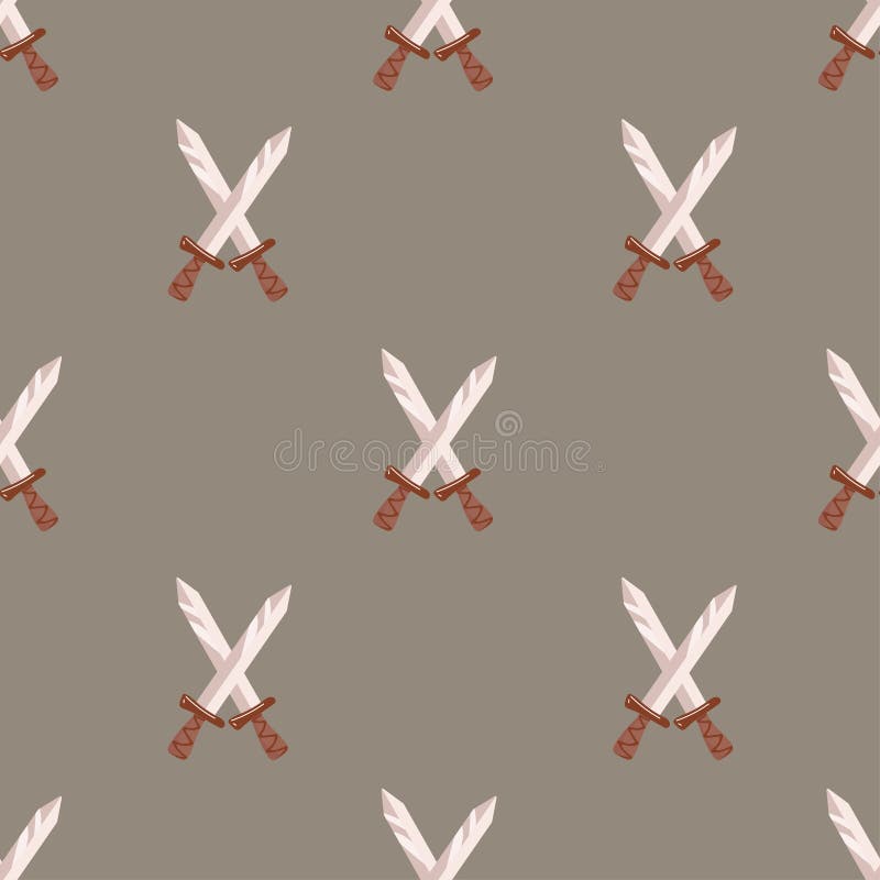 Battle Axe and Medieval Sword. Seamless Pattern. Weapon Texture ...