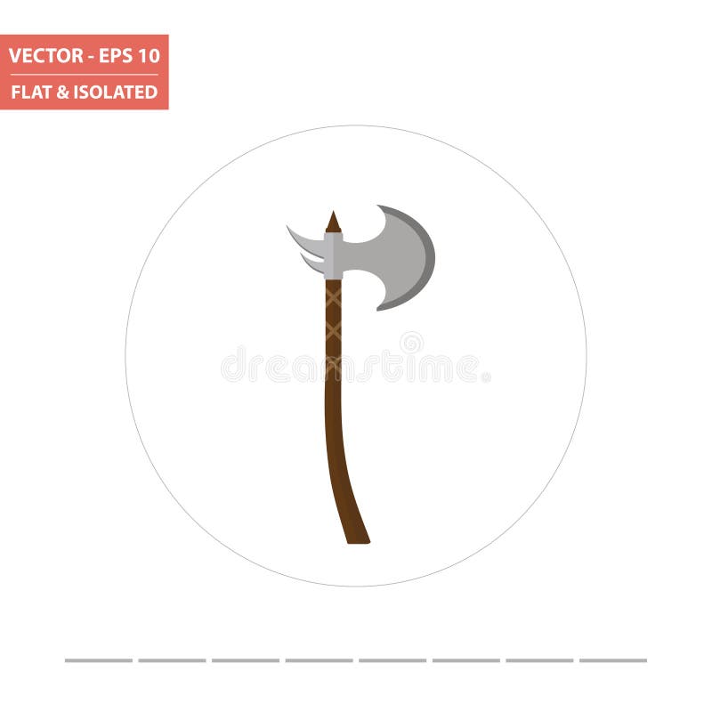 Battle Axe, One-sided, Isolated Flat Icon Stock Vector - Illustration ...