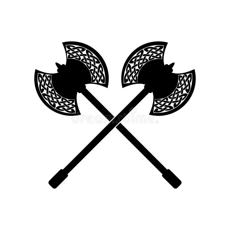 Dual battle axes stock photo. Image of savage, engraving - 68940306