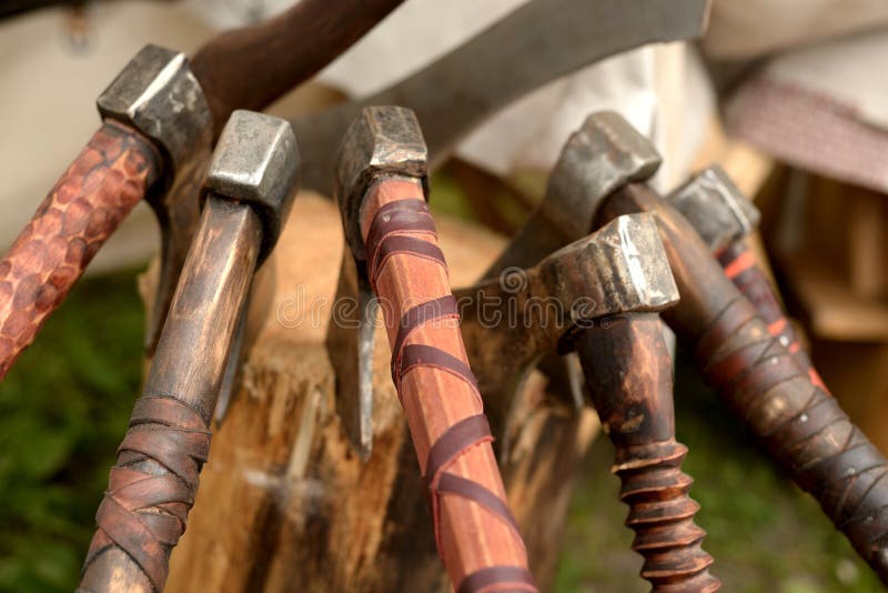 Battle Axes of Medieval Knights. Stock Photo - Image of closeup, knight ...