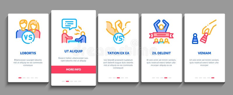 Battle Competition Onboarding Elements Icons Set Vector Stock Vector ...