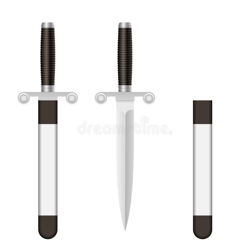 Battle Dagger Vector Illustration Isolated on White Stock Vector ...