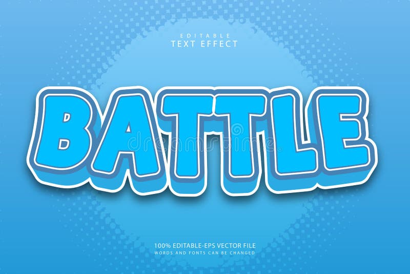 Battle Editable Text Effect 3 Dimension Emboss Cartoon Style Stock ...