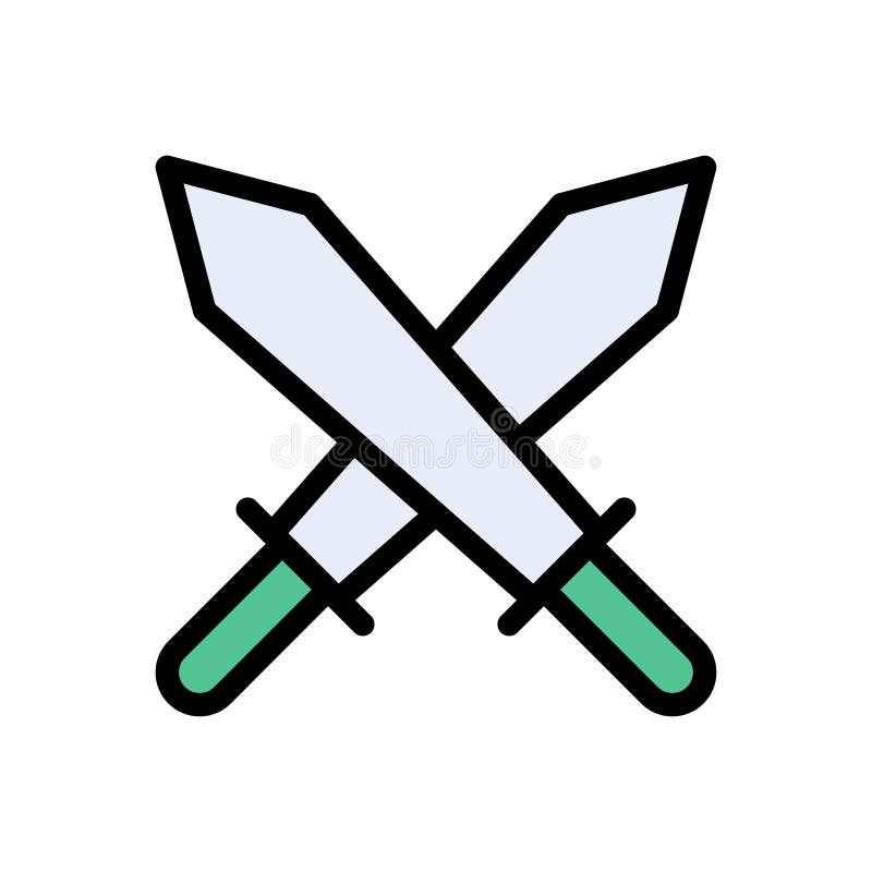 Battle flat color icon stock vector. Illustration of battle - 192944189