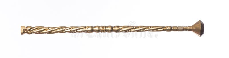 Golden Magic Staff on a White Background Stock Photo - Image of ...