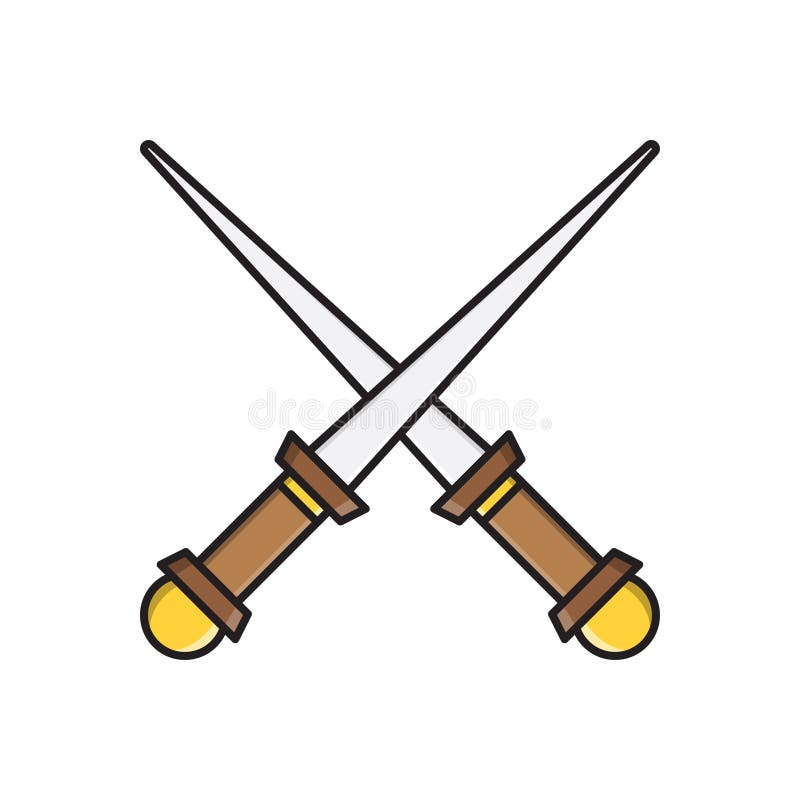 Battle Vector Flat Color Icon Stock Vector - Illustration of steel ...