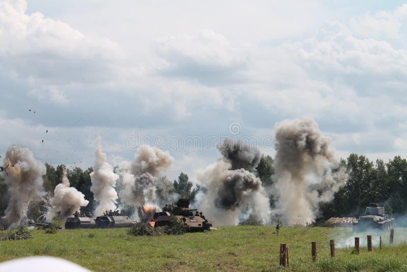 Battle editorial image. Image of unreal, scenery, tanks - 76852390