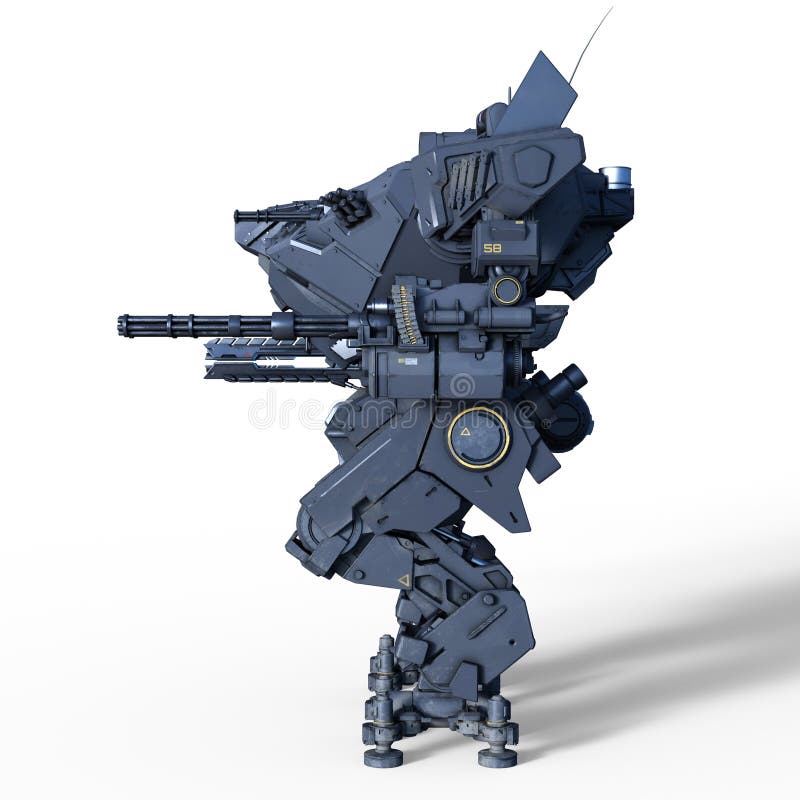 Battle robot stock illustration. Illustration of weapon - 64652922