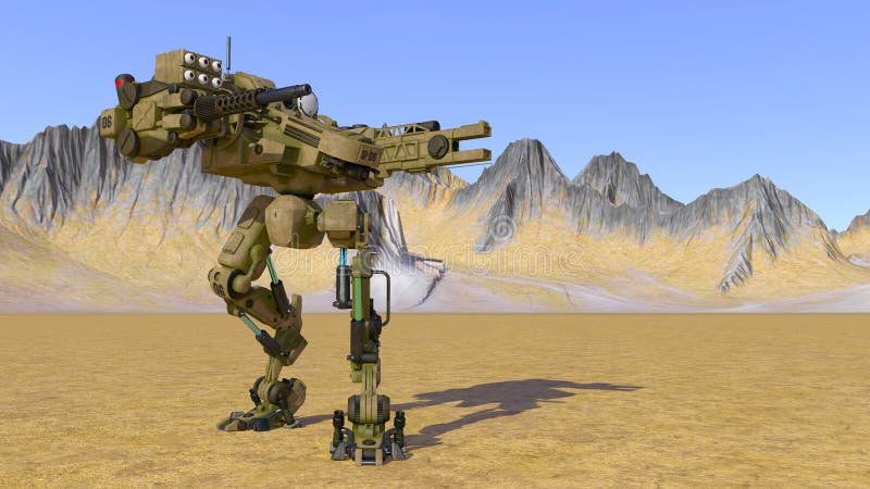 Battle robot stock illustration. Illustration of cannonball - 69864059