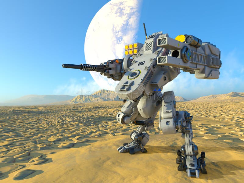 Battle robot stock illustration. Illustration of attack - 84828819