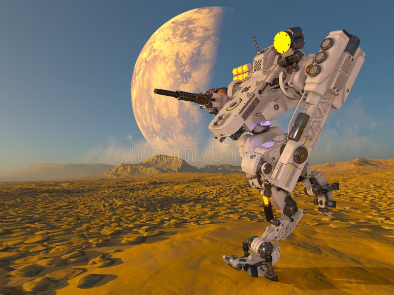 Battle robot stock illustration. Illustration of robot - 84891008