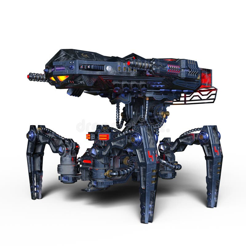 Battle robot stock illustration. Illustration of attack - 86344781