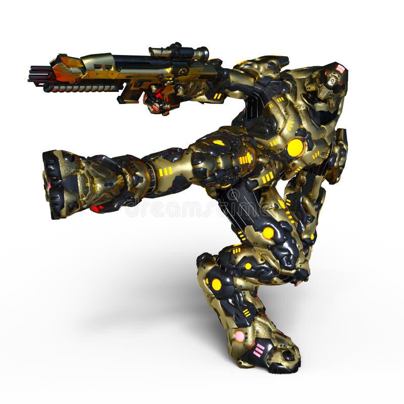 Battle robot stock illustration. Illustration of military - 88158698