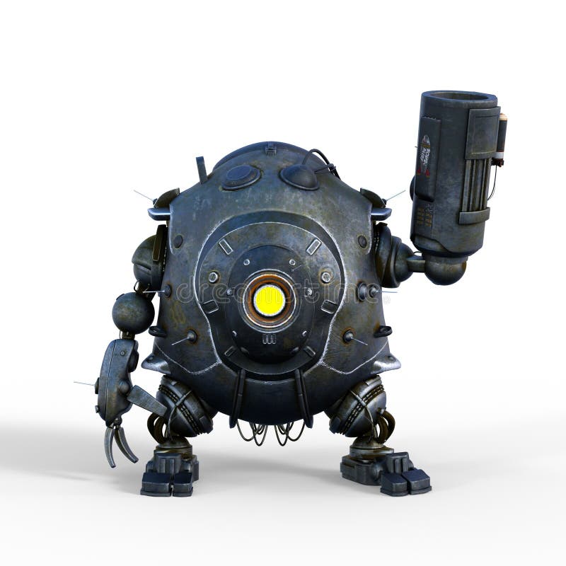 Battle robot stock illustration. Illustration of rocket - 63758700