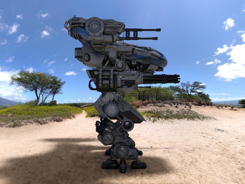 Battle robot stock image. Image of weapon, attack, cannonball - 57758497