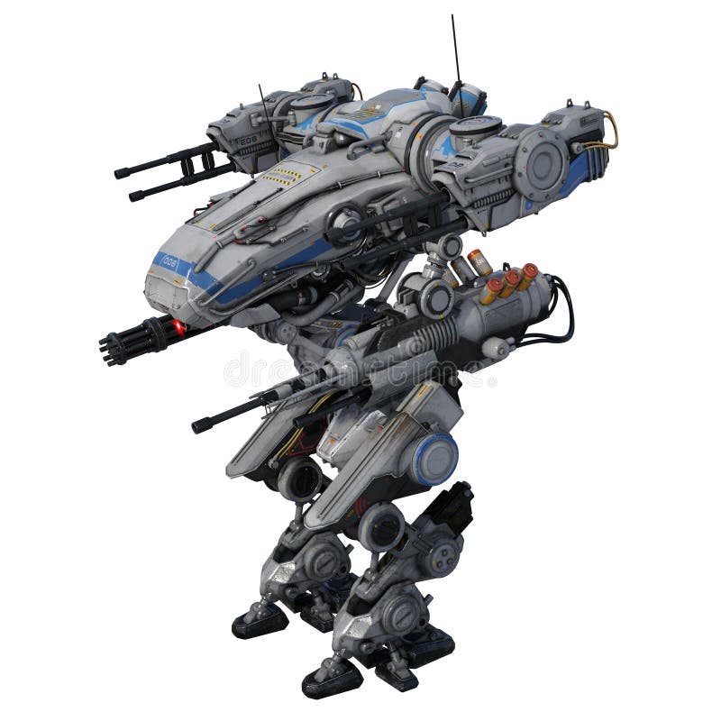Battle robot stock illustration. Illustration of white - 51467717