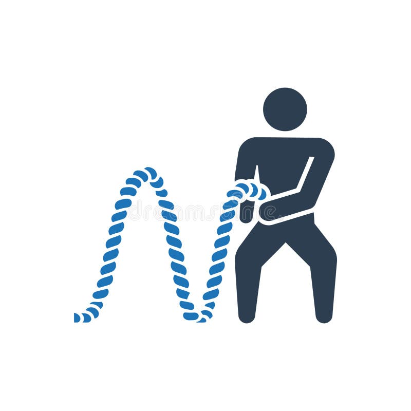 Battle Rope Training Icon stock vector. Illustration of cardio - 384693689
