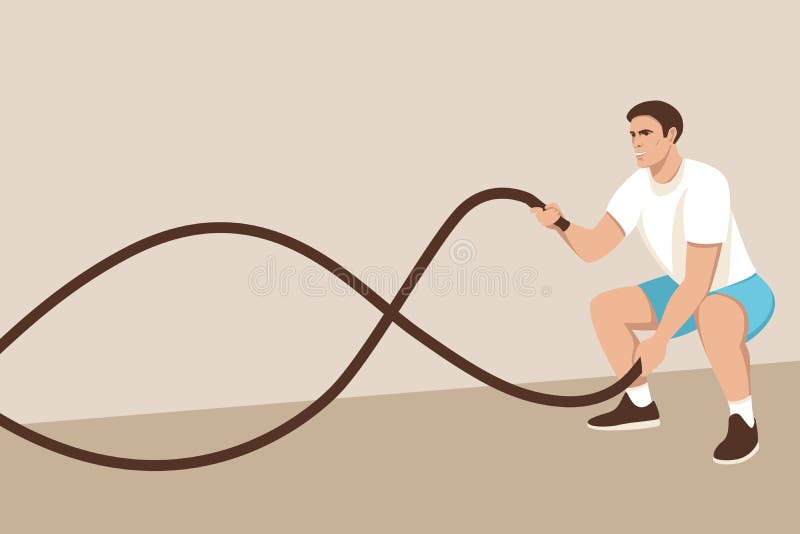 Battle Rope Workout,vector Illustration, Silhouette Stock Vector ...