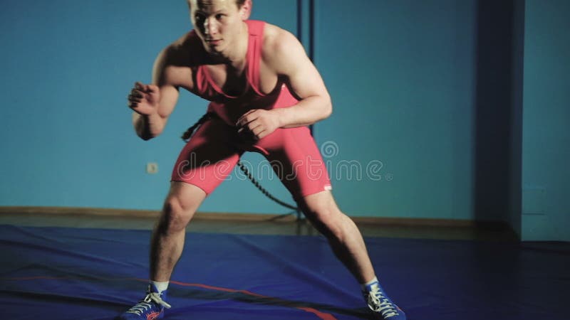 Battle Ropes Exercise in the Gym Slow Mo Stock Video - Video of ...