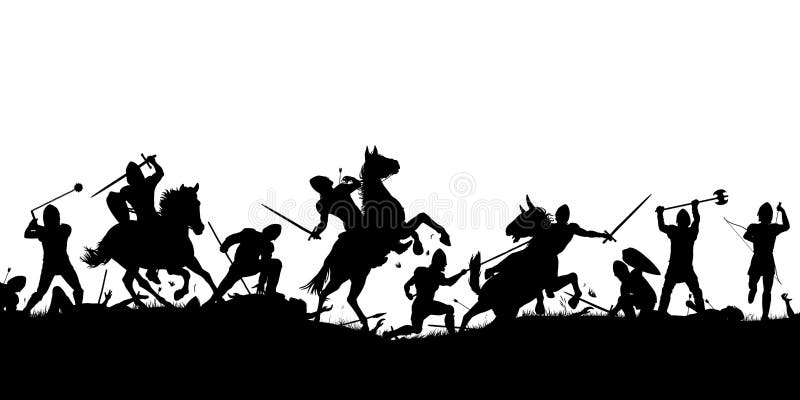 Battle scene silhouette stock vector. Illustration of infantry - 88434017