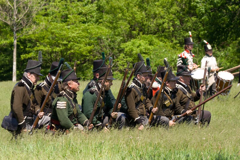 Battle Scene during a War of 1812 Re-enactment Editorial Stock Image ...