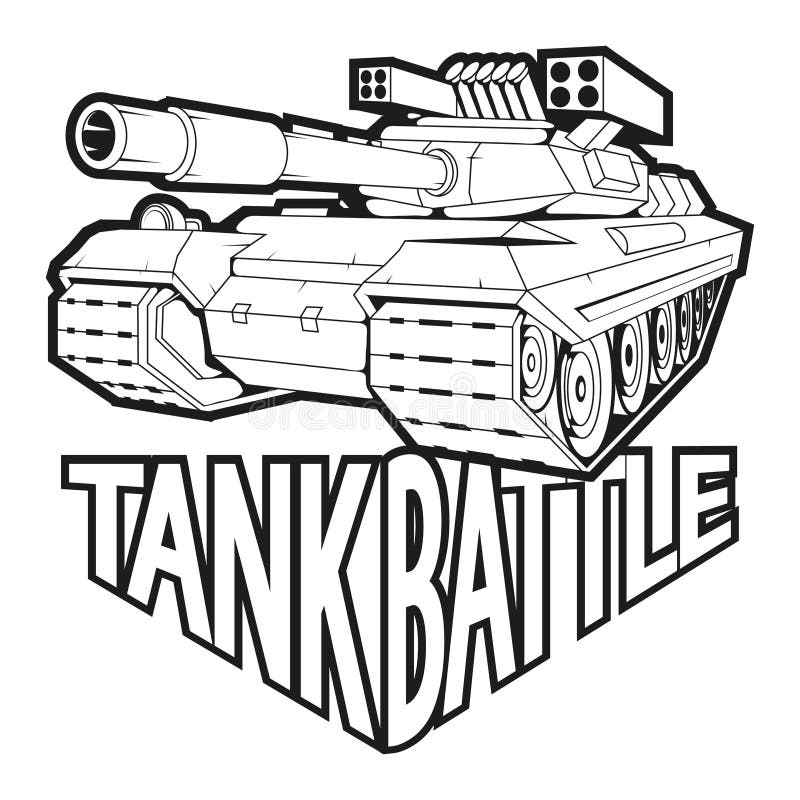 Battle Tank Vector Drawing, Battle Tank Drawing Sketch, Battle Tank in ...