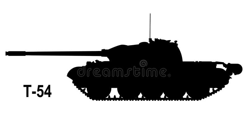 Battle Tank T-54. Tank Icon. Tank Silhouette Stock Vector ...