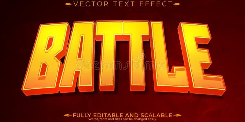 Battle Text Effect, Editable War and Combat Customizable Font Style ...