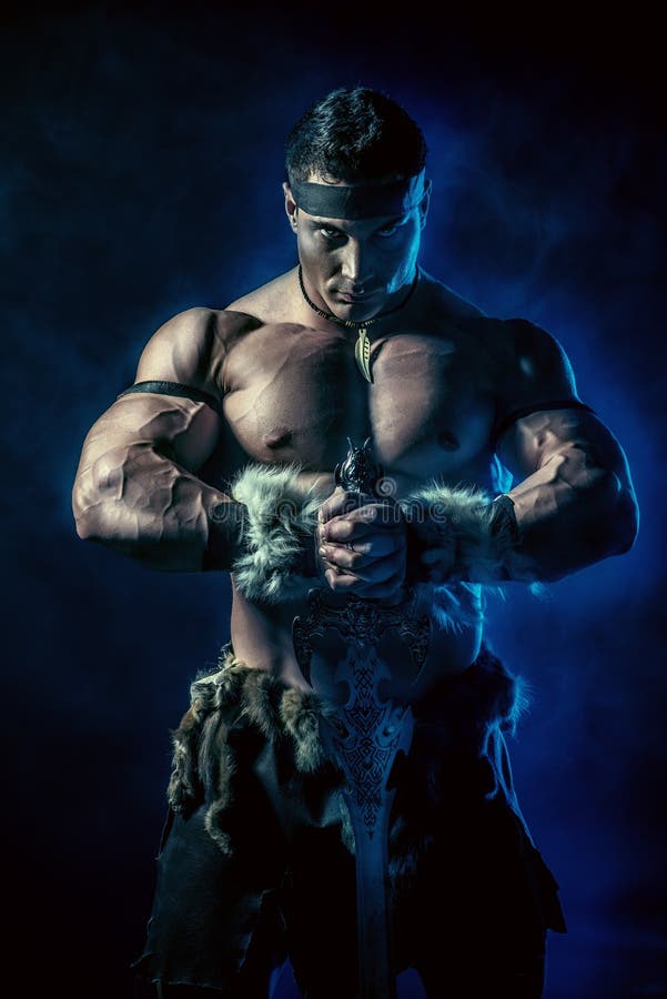 Barbarian man stock image. Image of male, conqueror, fighter - 42535591