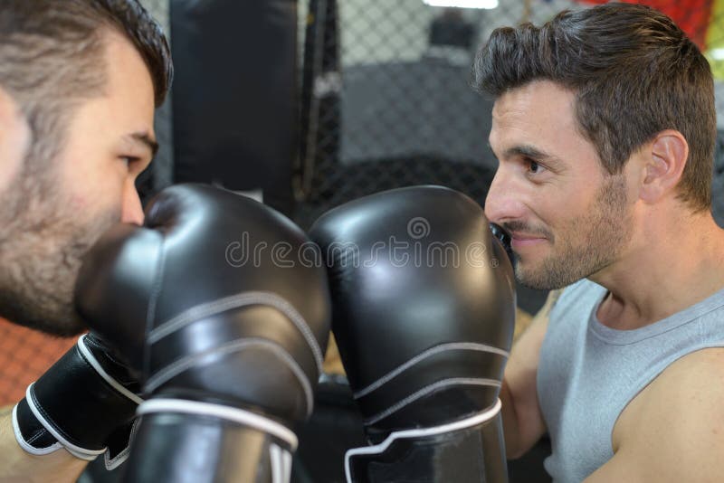 Battle of two boxers stock image. Image of combat, emotion - 128024083