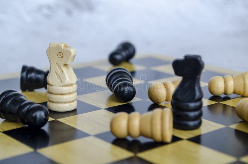 Battle between Two Knights in Chess Game. Winner and Loser Concept ...