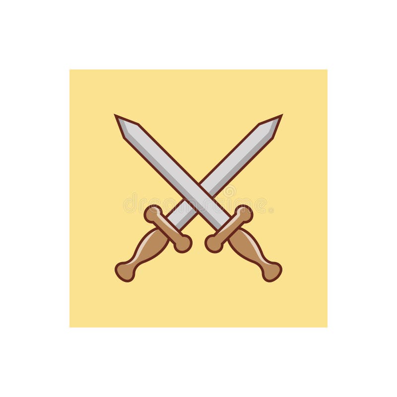 Battle Vector Flat Colour Icon Stock Vector - Illustration of sharp ...
