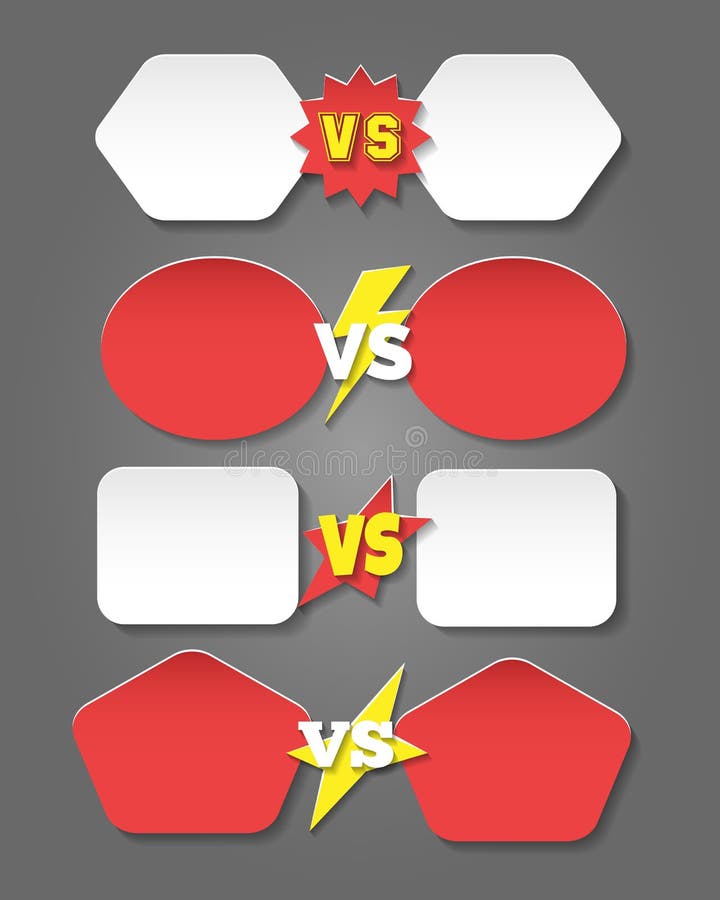 Battle Versus Labels in Flat Style Stock Vector - Illustration of ...
