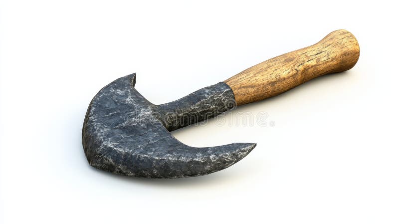 The Battle-weathered Sickle, Crafted with a Wooden Handle in a 3D Style ...