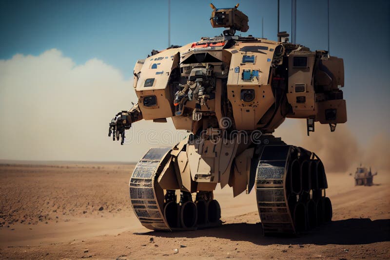 Battlefield , Warrior Robot Man is Equipped with High Technology and ...