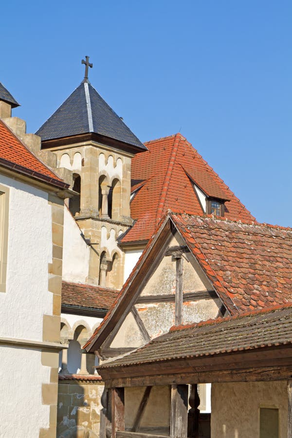 Battlement Walkway Inside Comburg Castle Stock Image - Image of ...