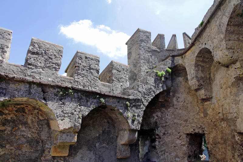 The Battlements of an Ancient Castle Stock Photo - Image of fairytale ...