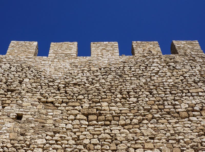 Battlements on the walls stock photo. Image of ancient - 64290062