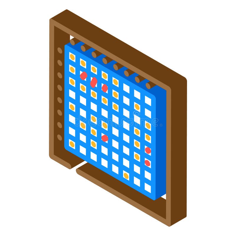 Battleship Board Game Table Isometric Icon Vector Illustration Stock ...