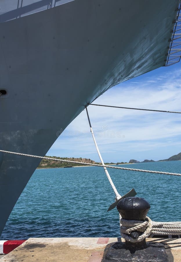 Battleship Docked at the Harbor Stock Photo - Image of vessel, moored ...